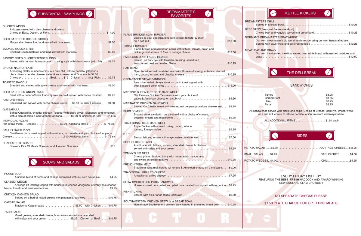 Syracuse Suds Factory -- Armory Square Syracuse Restaurant